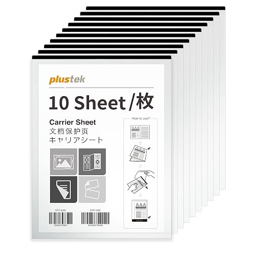 Plustek Document Carrier Sheets Pack (10 pcs) A4 / Letter Size ...