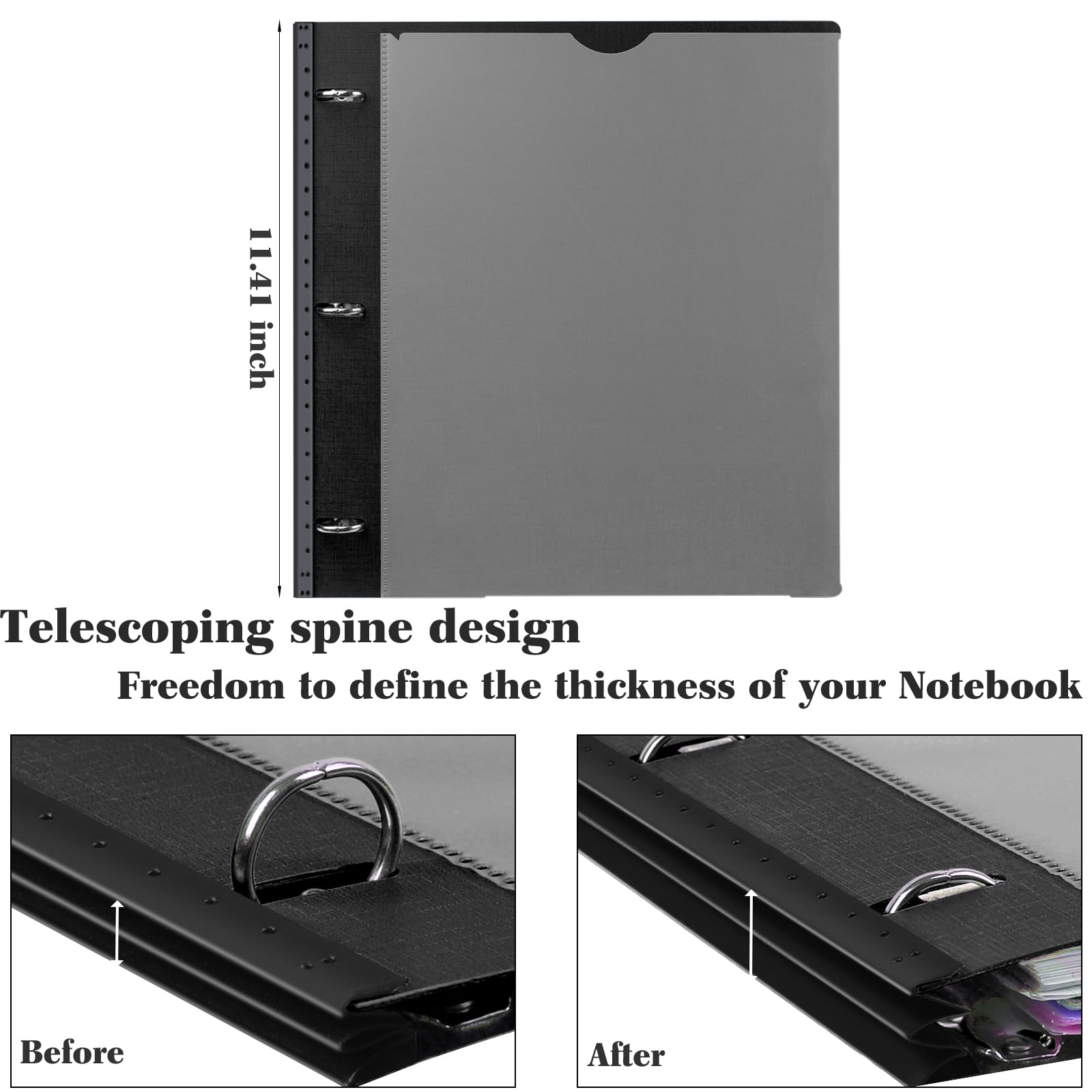 Mua INFUN All-in-one Telescoping Binder Notebook, Refillable 3 Ring ...