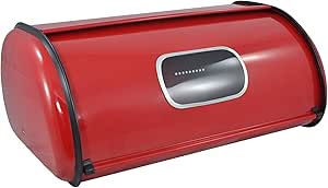 Amazon.com: Modern Red Metal Clear Front Window Rolltop 2 Loaf Bread ...