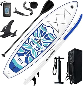 FunWater Inflatable 10'6×33"×6" Ultra-Light (17.6lbs) SUP for All Skill ...