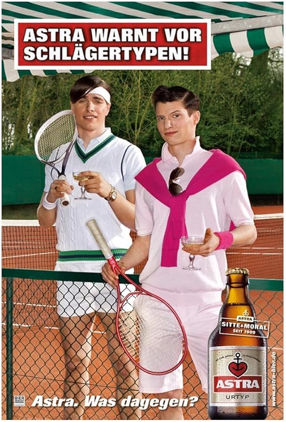 ASTRA BIER PLAKAT POSTER "ASTRA WARNT VOR SCHLÄGERTYPEN!" WERBUNG ...