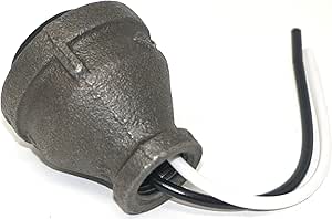 Industrial Black Iron Pipe Lamp Socket w/Wire Leads - - Amazon.com