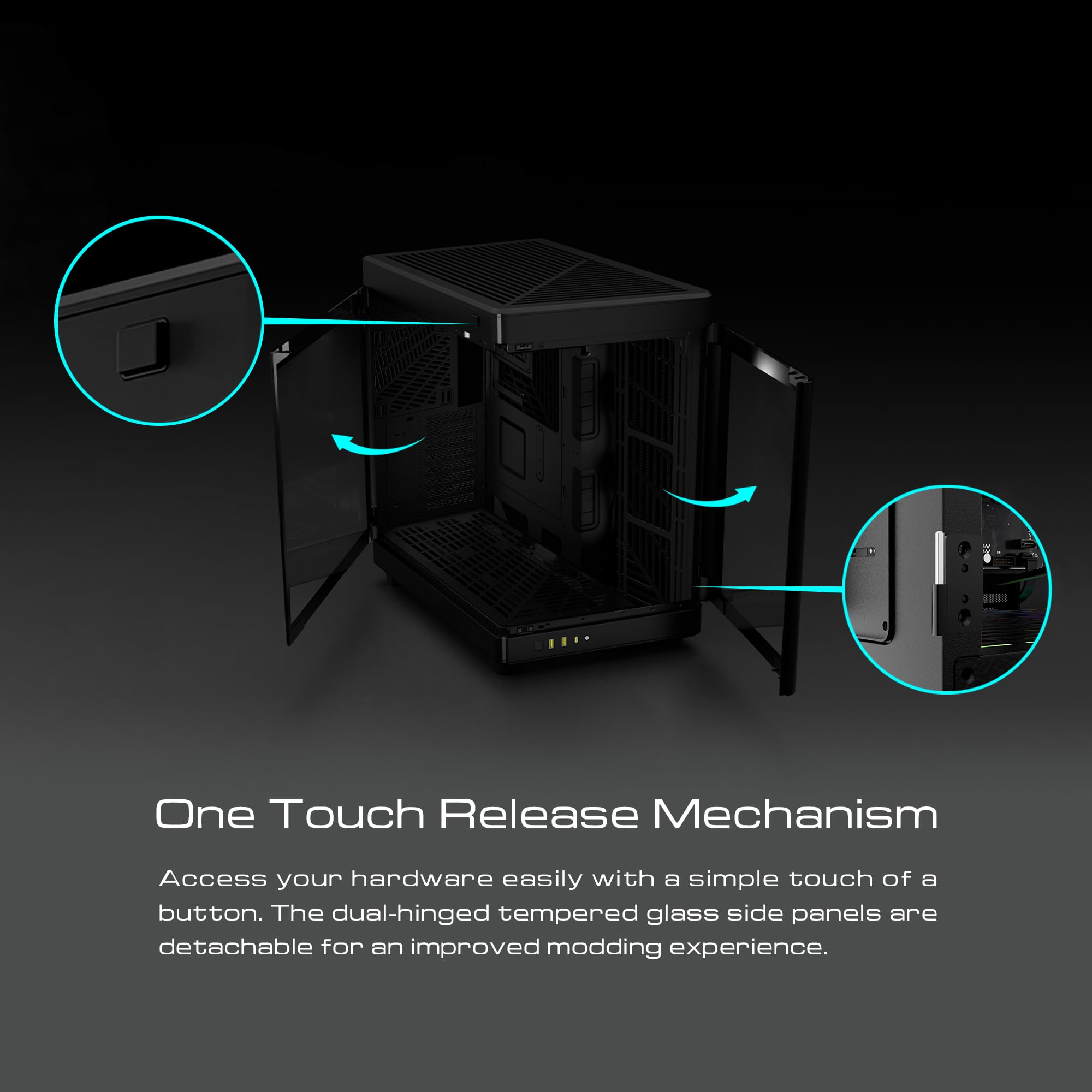 Mua GAMDIAS RGB Dual-Chamber Panoramic Tempered Glass Gaming PC Case ...