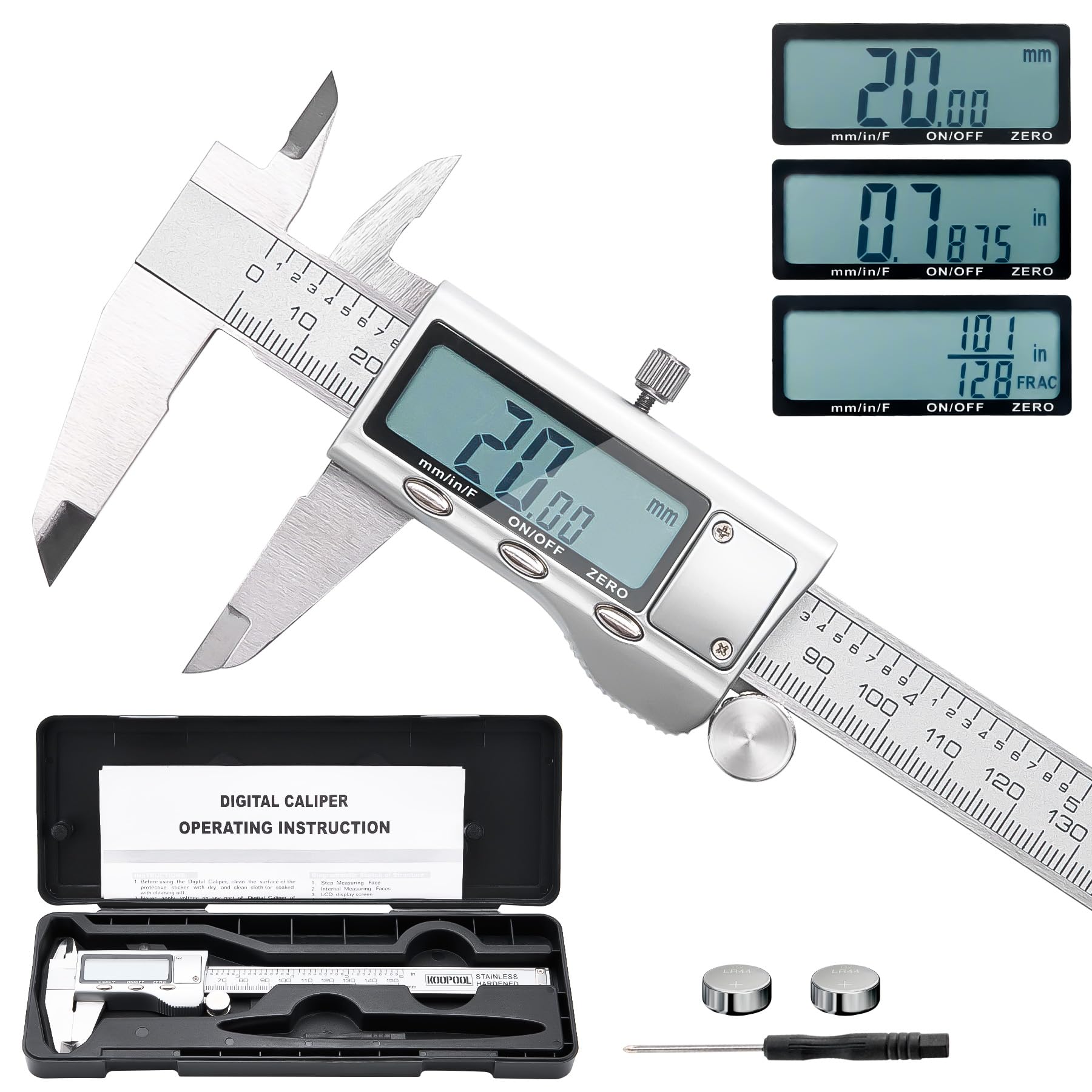 Digital Caliper Measuring Tool, 6 Inch Vernier Caliper Digital ...