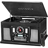 Amazon.com: Victrola Nostalgic 6-in-1 Bluetooth Record Player ...