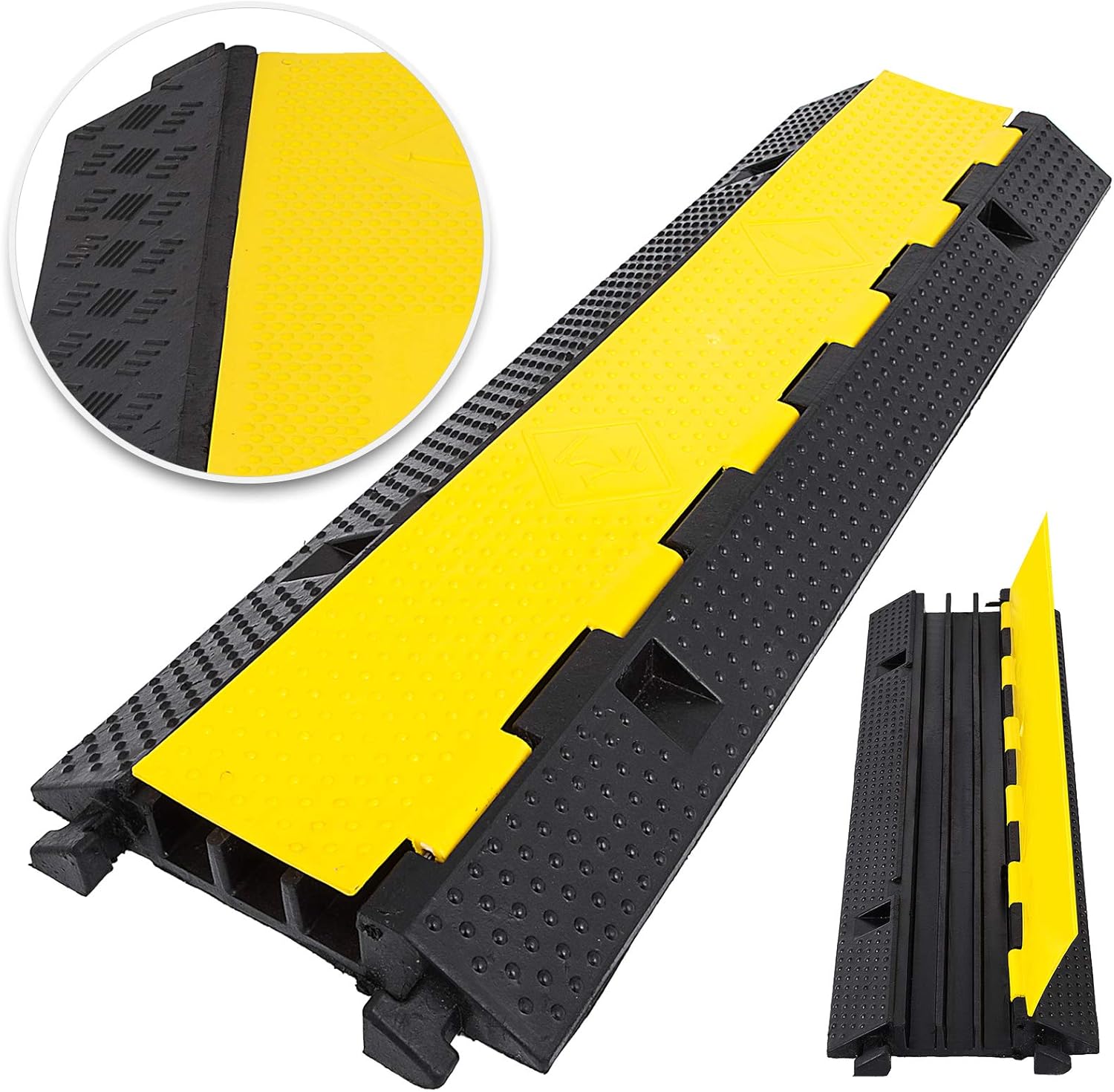 VEVOR Protector de Cables 3 Canales para Suelo Capacidad de Cargo10T ...