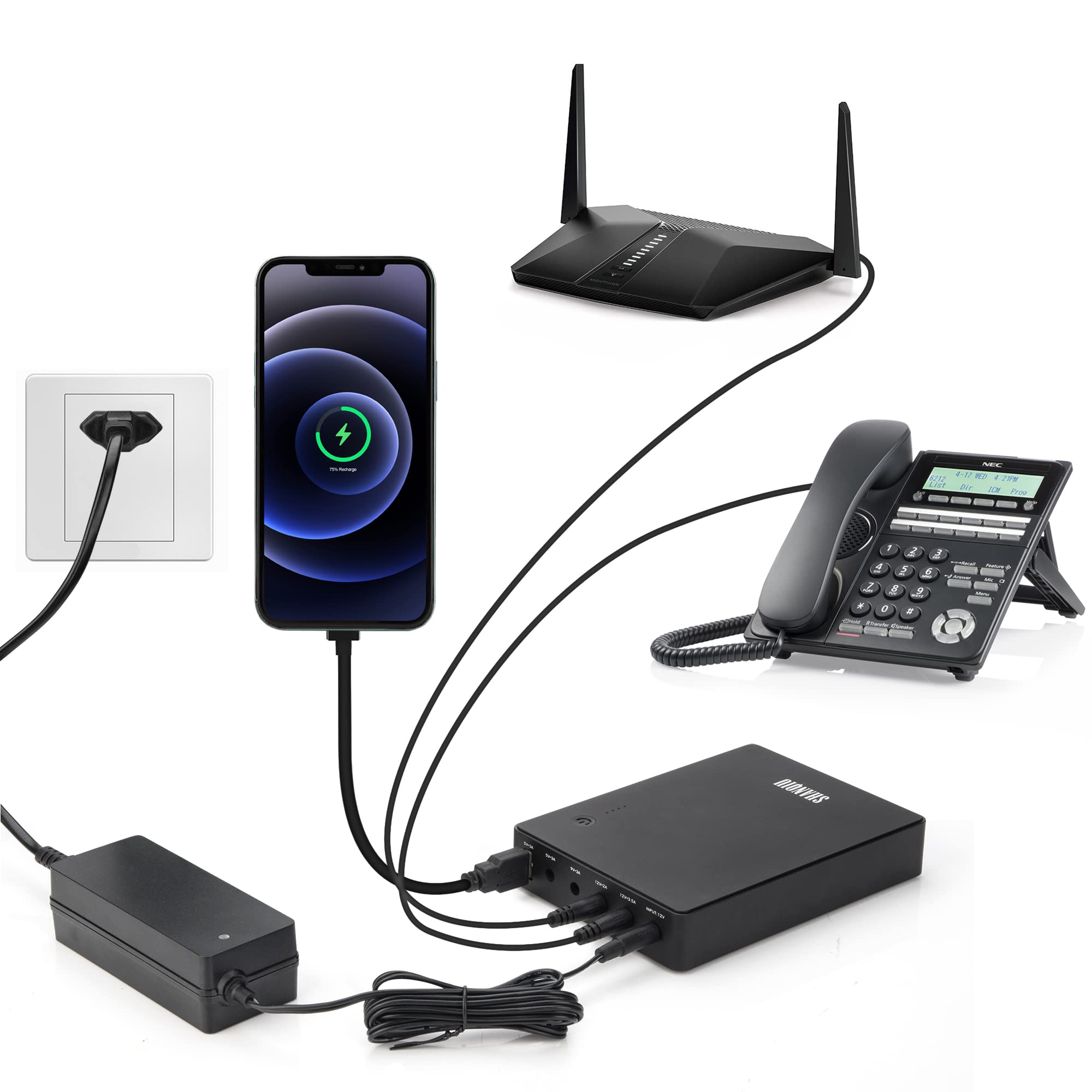 Mua Shanqiu Mini UPS Battery Backup Uninterruptible Power Supply for ...