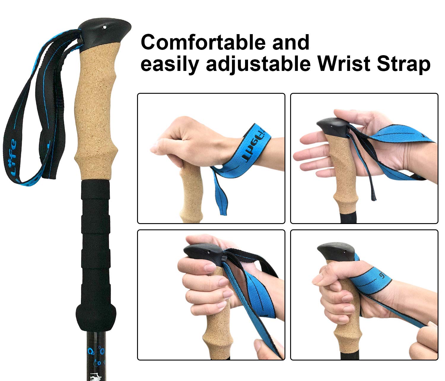 TheFitLife Carbon Fibre Trekking Poles - Collapsible and Telescopic ...