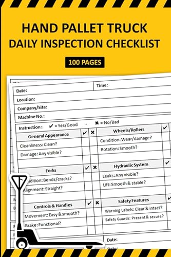 Hand Pallet Truck Daily Inspection Checklist: Hand Pallet Jack Pre-Use ...