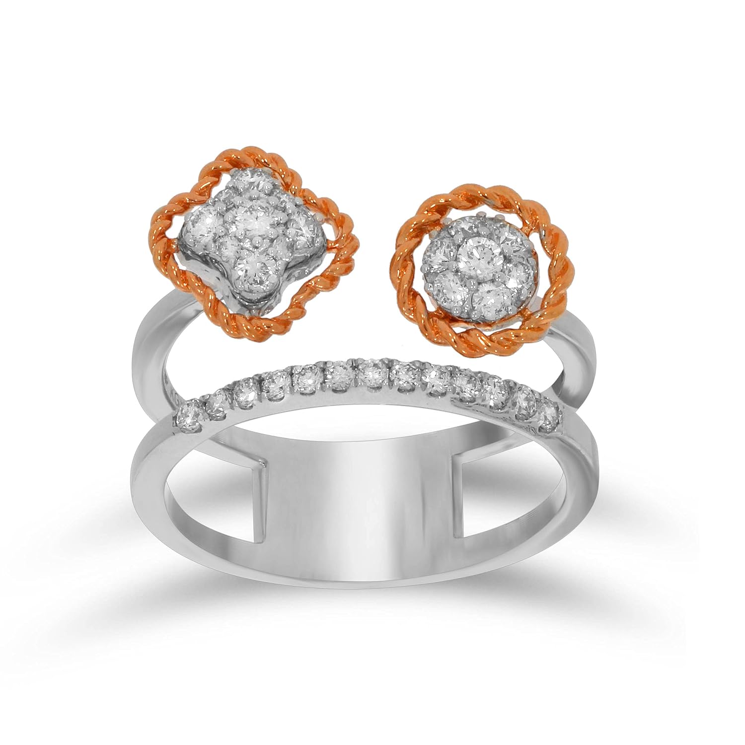 Buy Senco Gold & Diamonds Twin Rise Diamond Ring at Amazon.in