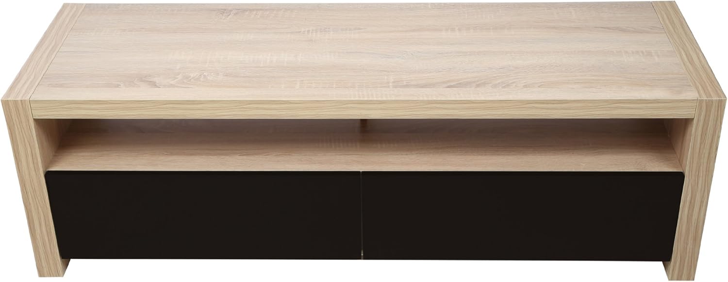 Premier Housewares Loki Coffee Table – Natural Oak Veneer/Black Gloss ...