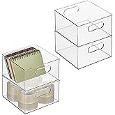 Amazon.com - mDesign Deep Plastic Stackable Storage Organizer Container ...