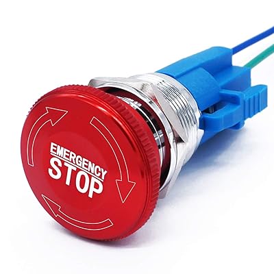 Buy TWTADE 22mm 12-220V 3A Mounted Thread 3 Pin Latching Emergency Stop ...