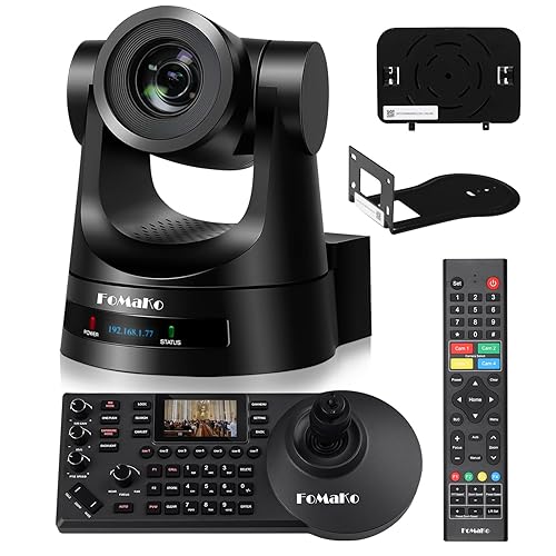 FoMaKo PTZ Camera, 30X Optical Zoom Bundle AI Auto-Tracking Gen 3, PoE HDMI Camera, for Church ...