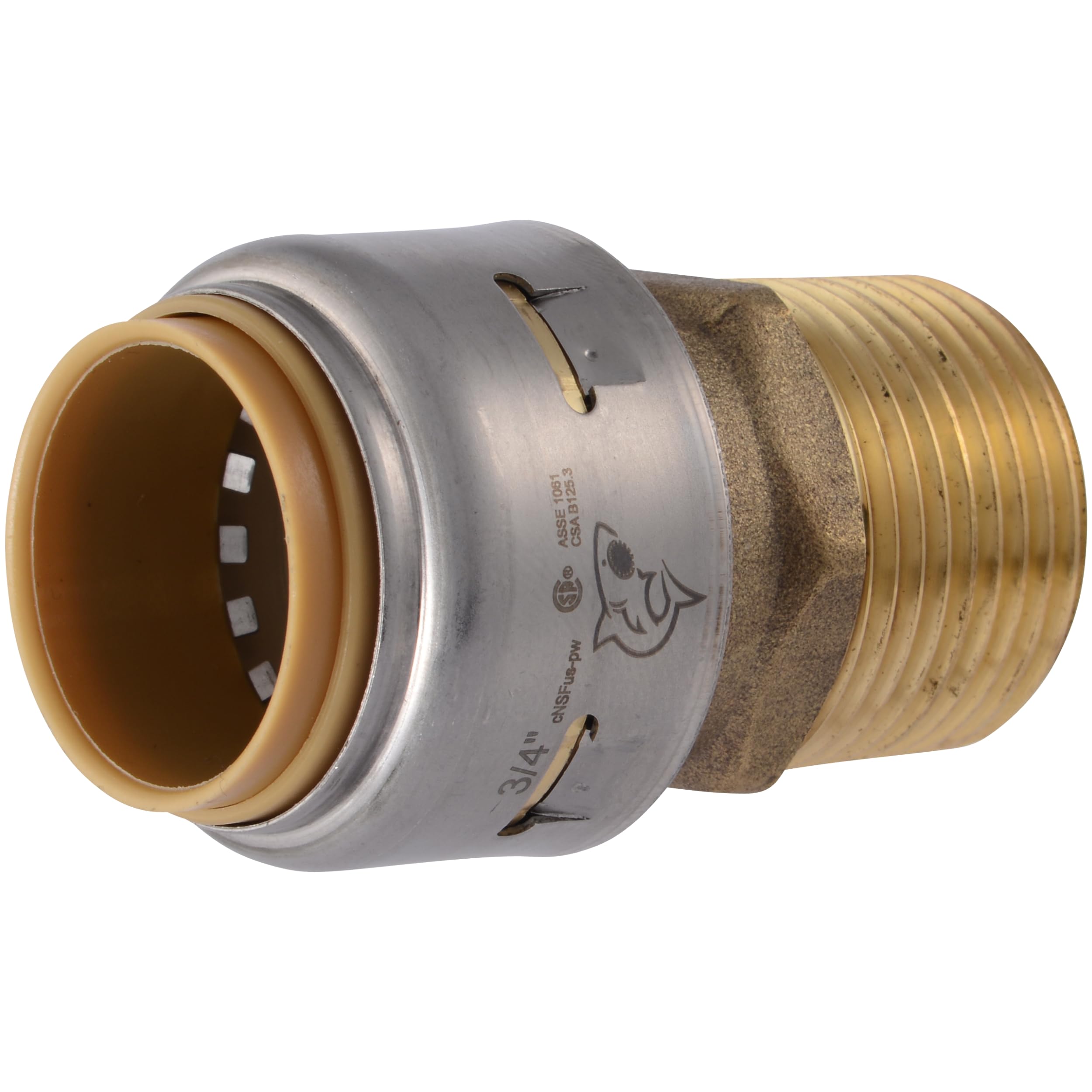 SharkBite Max 3/4 Inch MNPT Adapter, Push to Connect Brass Plumbing ...