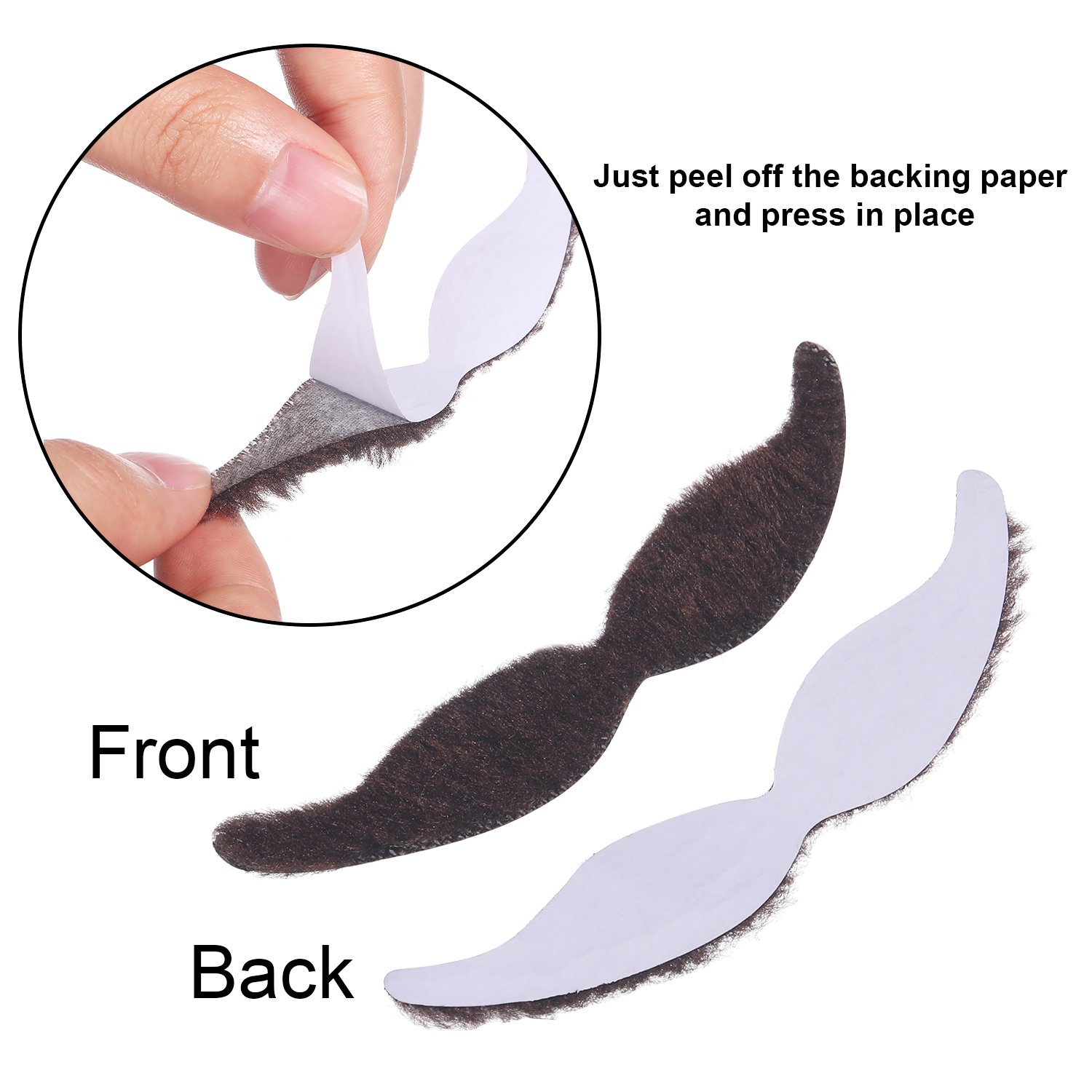 Hestya 48 Pieces Fake Mustaches Self Adhesive Novelty Mustache Fiesta ...
