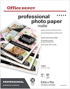 Amazon.com : Office Depot Professional Photo Paper, Matte, Double Sided ...
