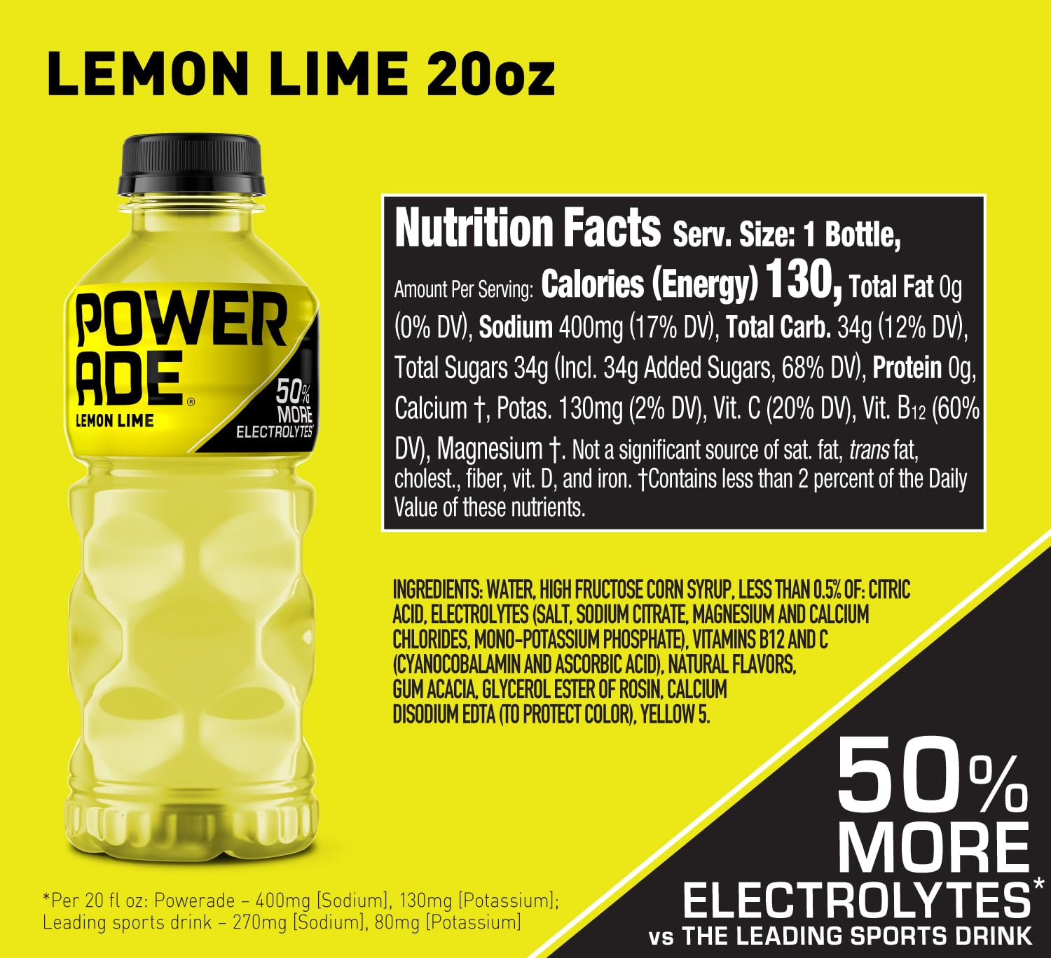 POWERADE Sports Drink Lemon Lime, 20 Ounce (Pack of 24) | Pricepulse