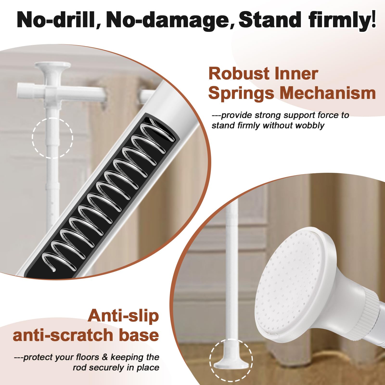 Mua Room Divider Curtain Rod,Vertical Tension Rod - Freestanding ...