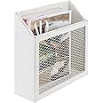 Amazon.com: MyGift Rustic Magazine Holder Vintage White Wood and ...