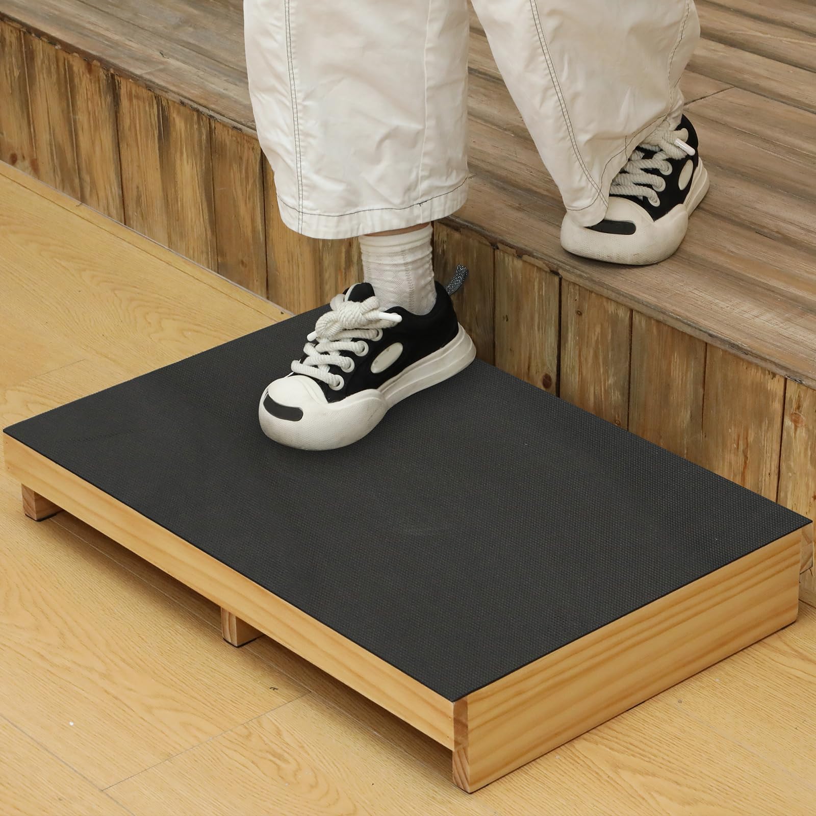 CroBlissful 3.5" Wooden Platform Step Stool, Platform with Non Slip ...