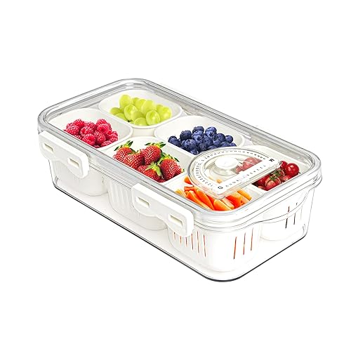 MineSign Divided Food Serving Tray with Lids Stackable Snackle Box for ...