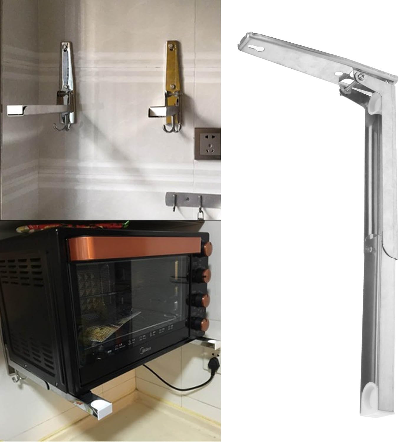 Create Idea Stainless Steel Wall Mount Microwave Oven Stand with ...