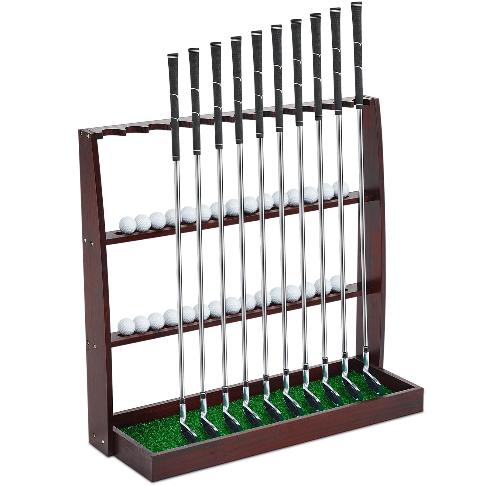 Lenwen Golf Putter Stand Wooden Display Rack Golf Club Holder Stand ...