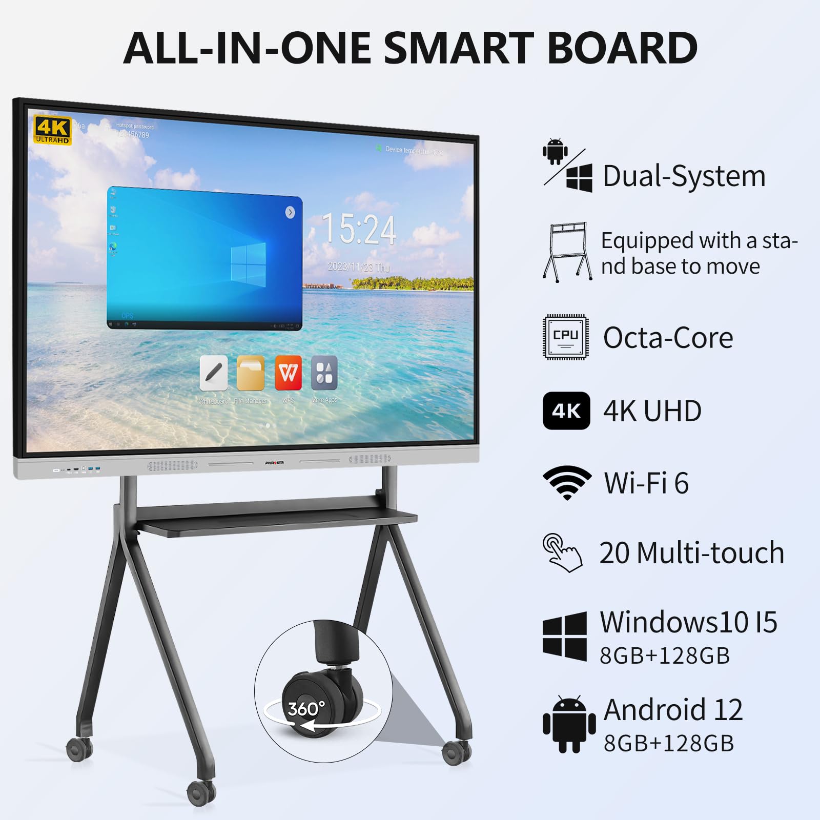 Mua Smart Board 75" 4K Electronic Interactive Whiteboard Touch Screen, Digital Smart Whiteboard ...