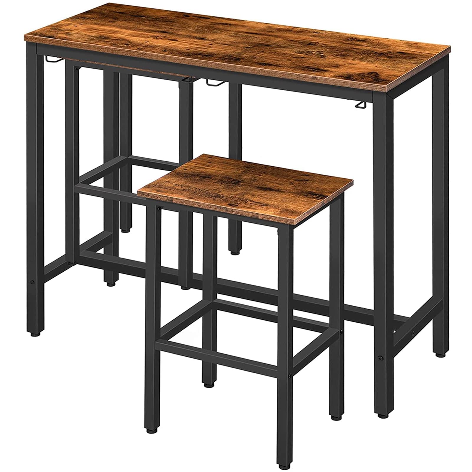 HOOBRO Bar Table Set, Pub Tables Bar Height with Stools Set of 2, Bar ...