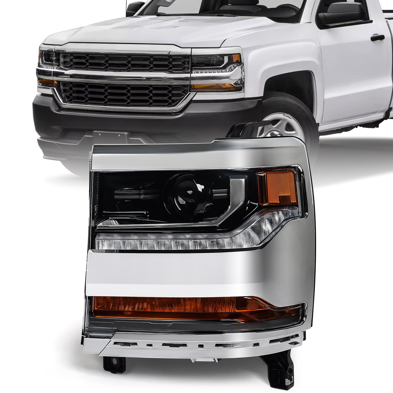 VLINCAR Headlight Assembly (Hid/Xenon Model) Compatible with Chevy ...