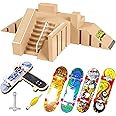 Aestheticism Skate Park Kit, Bigger Finger Skateboard Ramp, Mini Skateboard Toys with 2pcs ...