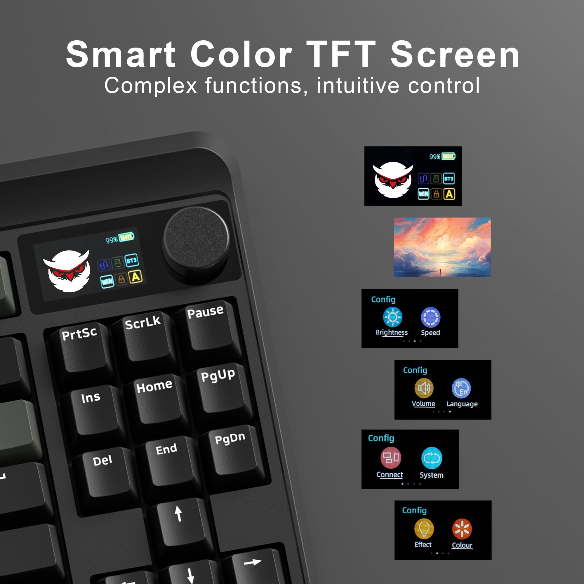 Mua XVX Retro 75% Gaming Keyboard with TFT Smart Display&Knob, M87 Pro ...