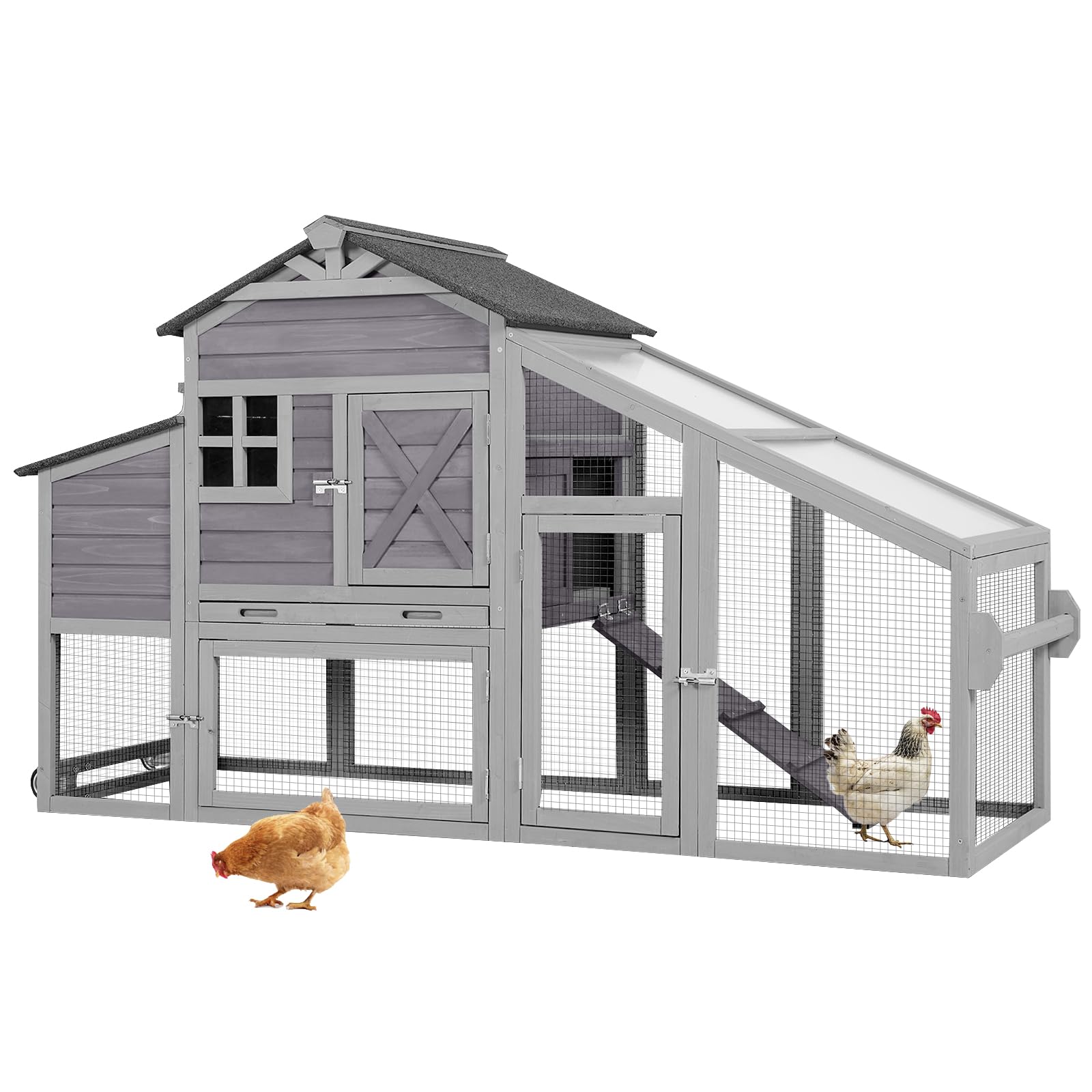 GUTINNEEN Chicken Coop Movable Chicken House On Wheel Portable Hen ...