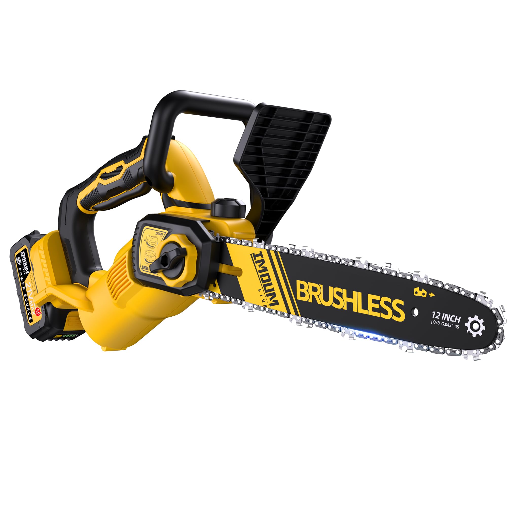 12 inch Brushless Chainsaw, Cordless Saw with Battery and Charger, 5 ...