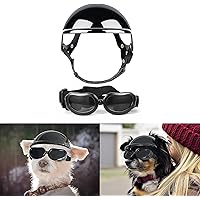 Amazon.com : Dog Helmet and Goggles for Small Breed Dog, UV Protection ...