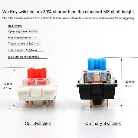Mua KULONG Key Switches, Black/Red/Blue/Brown Switch 3 Pin Keyswitch ...