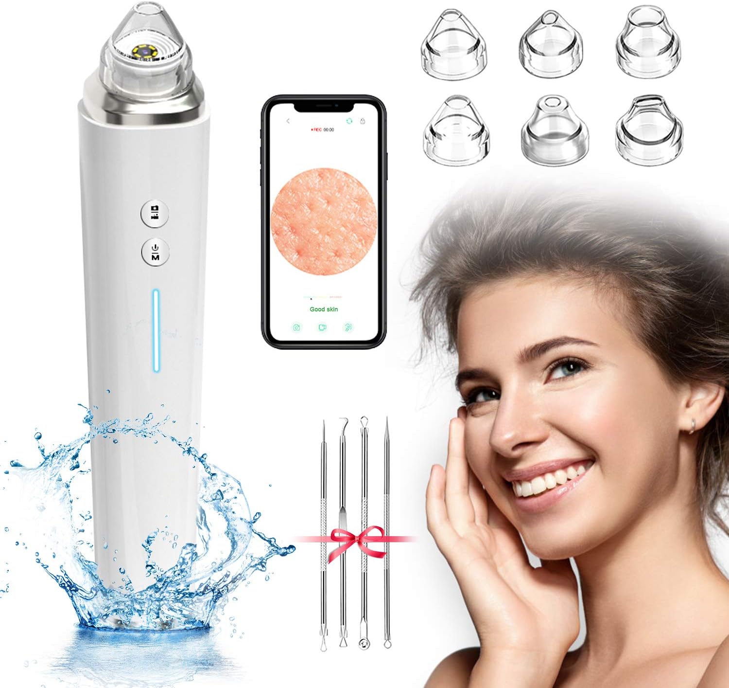 Blackhead Remover Vacuum with Camera, TIMESISO Visible Acne Comedone ...