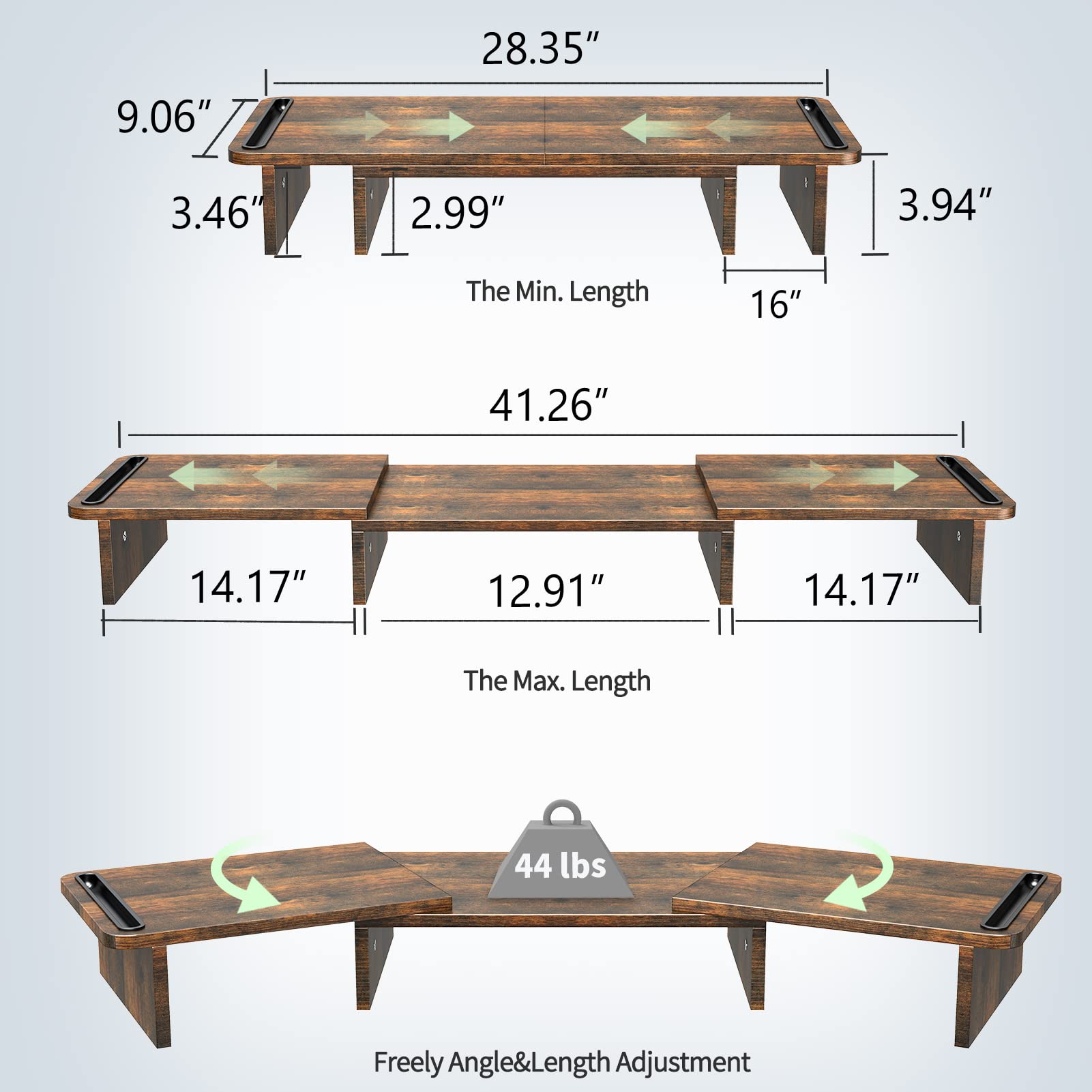 Mua Zimilar Dual Monitor Stand Riser, with Adjustable Length and Angle ...