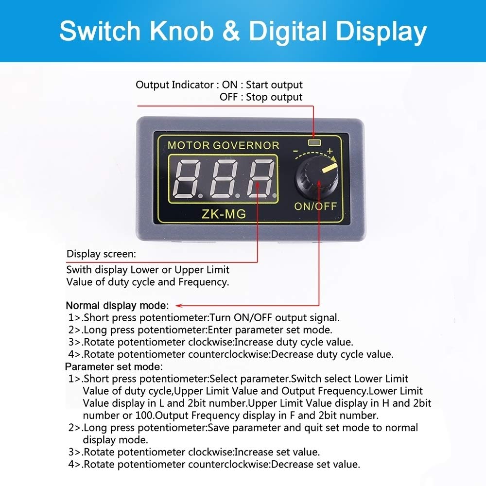 PEMENOL 5V 12V 24V 150W DC Motor Speed Controller PWM Adjustable Speed ...