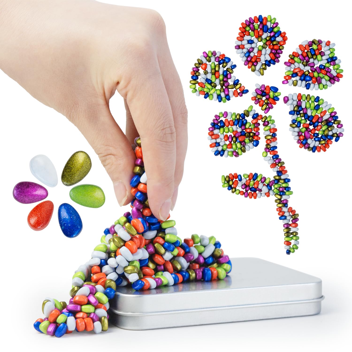 NBZXAYMAG Ferrite Putty,Fidget Toys,Over 500 Magnetic Ferrite Stones ...