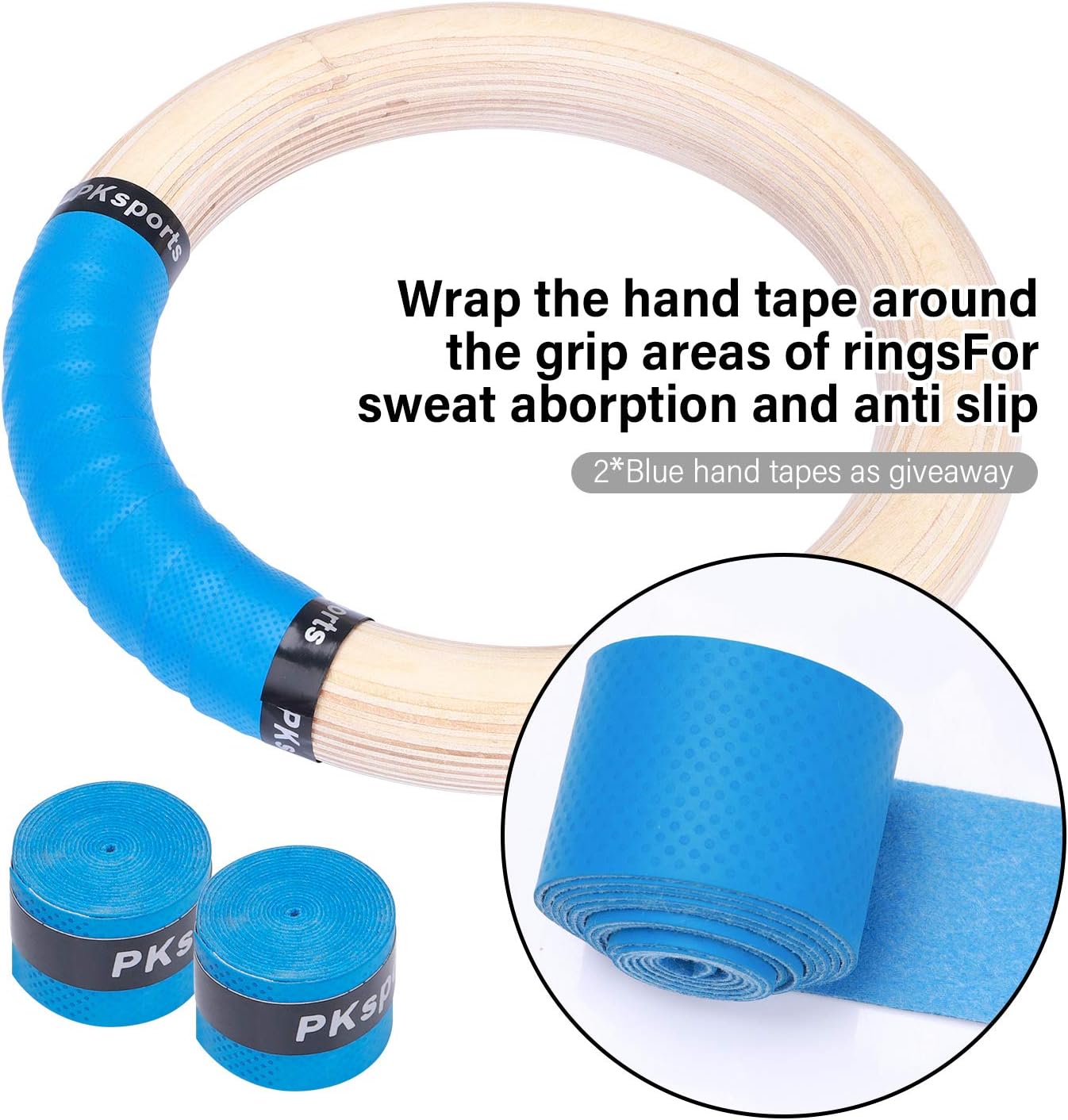 Wooden Gymnastics Rings, Non-Slip Pull Ups and Dip Training Gymnastic ...