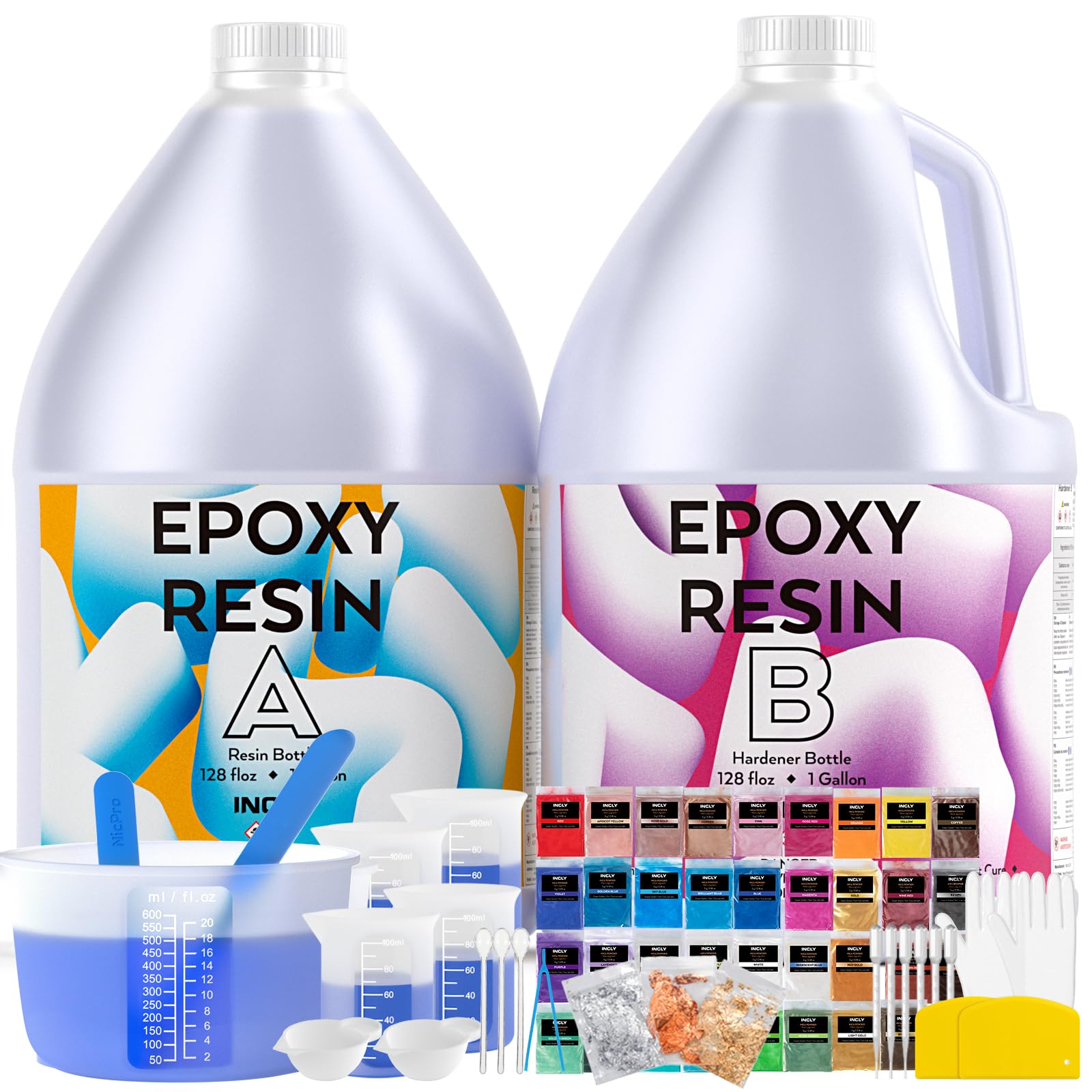 INCLY 2 Gallon Crystal Clear Epoxy Resin Kit, Casting & Coating Resin ...