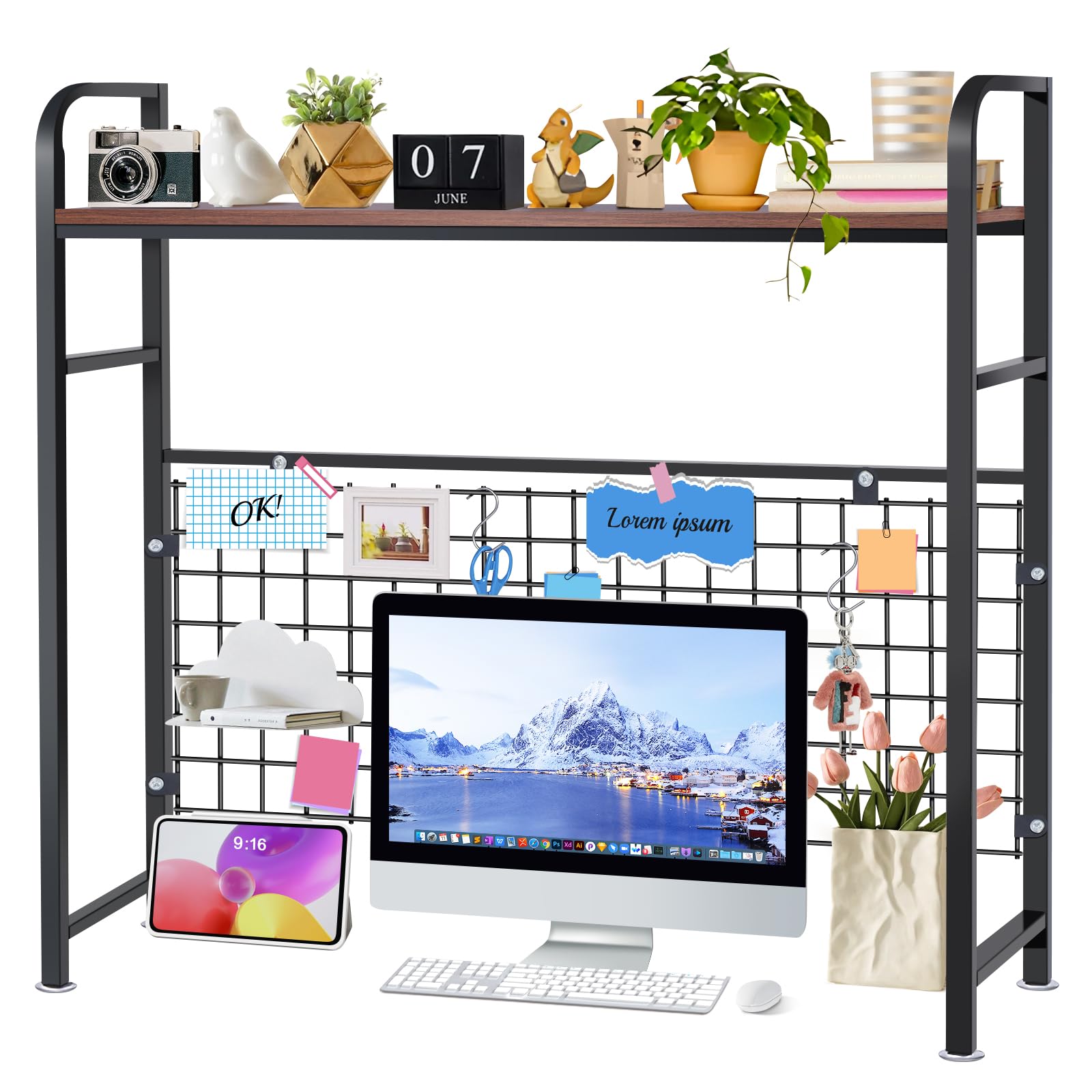 YGYQZ Desk Bookshelf, Desktop Organizer Display Rack for Computer ...