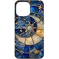 Amazon.com: iPhone 13 Pro Max Celestial Stained Glass Moon and Stars - Spider - Web Galaxy Case ...