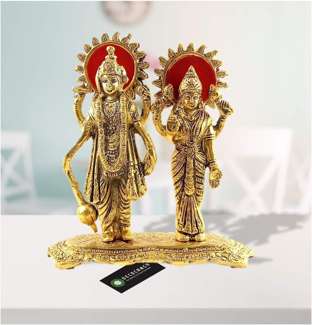 Buy Decocracy Metal Laxmi Narayan Murti for Puja at Home – Beautiful ...