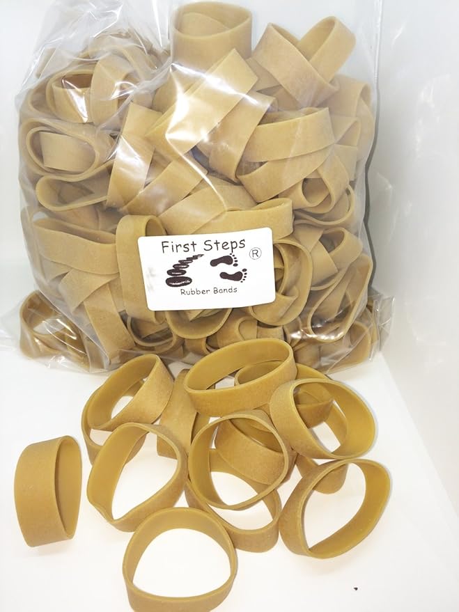 250 x Short Thick 2 inch x 1/2 inch Wide First Steps ® Rubber Elastic ...