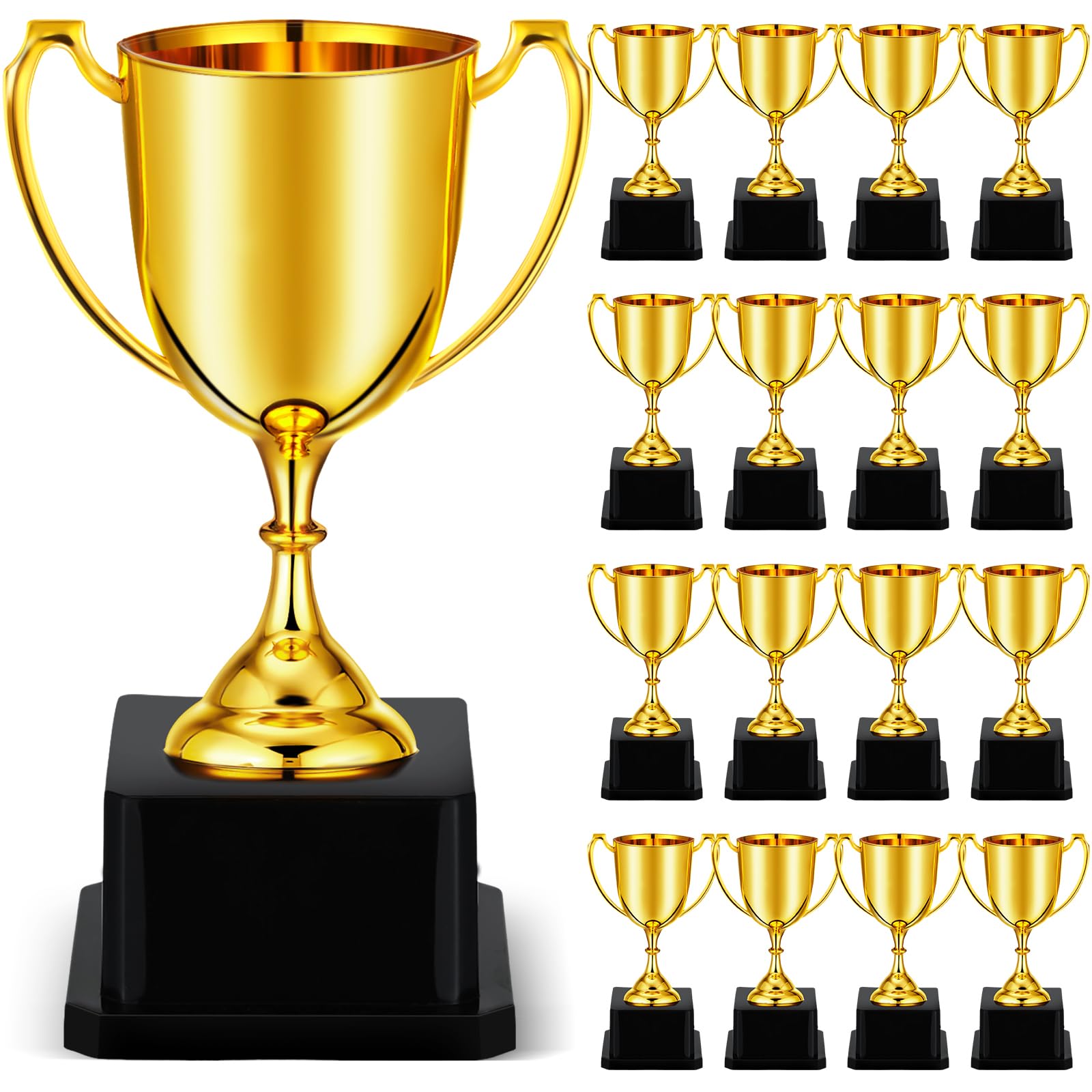 Ecation 18 Pcs 7 Inch Gold Plastic Trophies, Large Award Gold Award ...