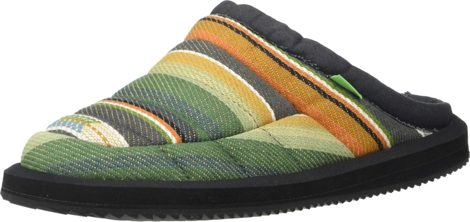 Sanuk Men's Puff N Chill Low Funk Slipper, Charcoal Multi Blanket, 6 UK ...