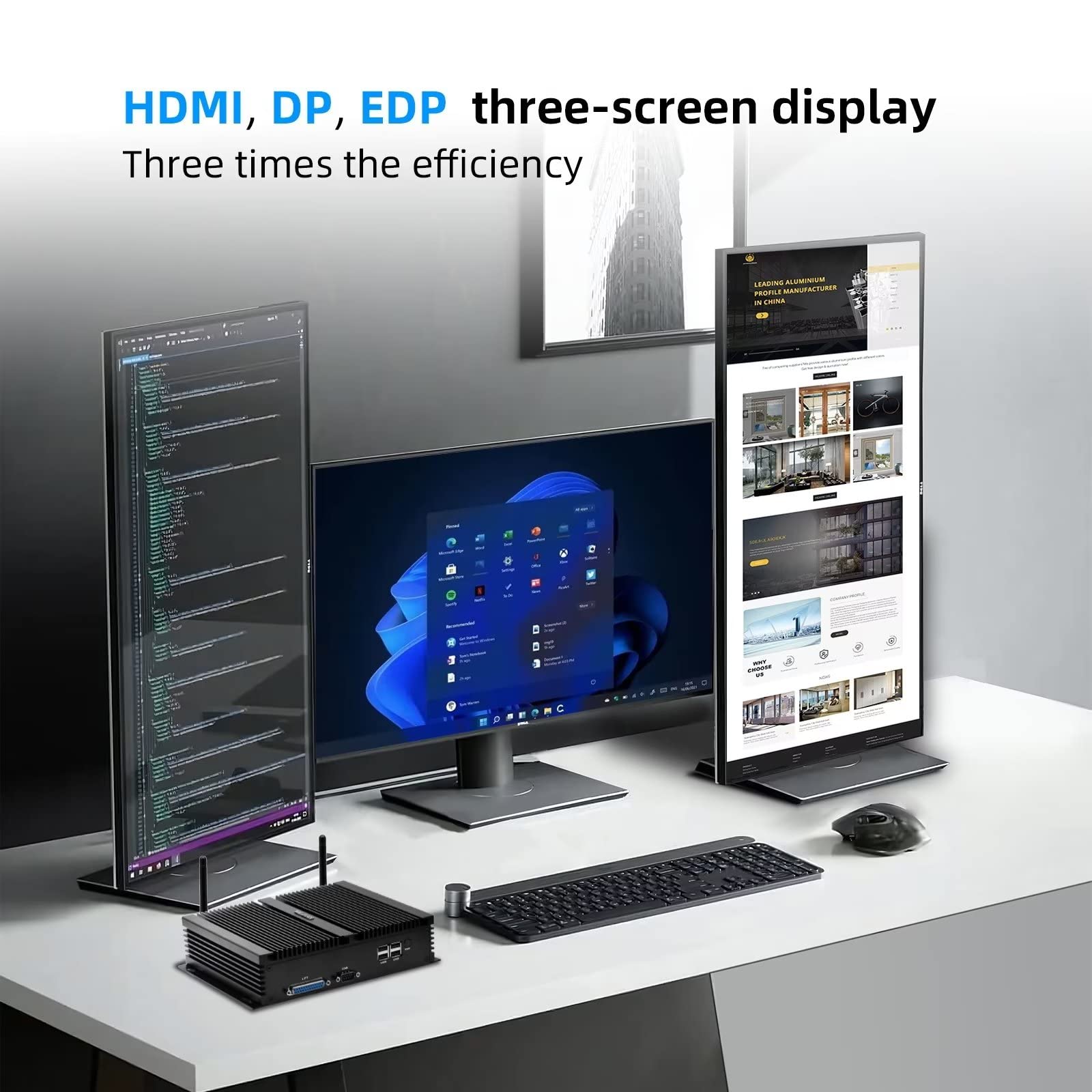 Mua Fanless PC Dual NIC, Fanless PC Windows 11 i5-8250U, Mini Desktop PC 8GB DDR4 256GB SSD ...